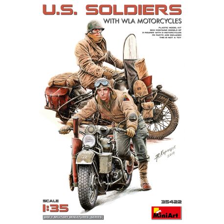 MINIART 35422 U.S. SOLDIERS WITH WLA MOTORCYCLES - CMMODELLISMO