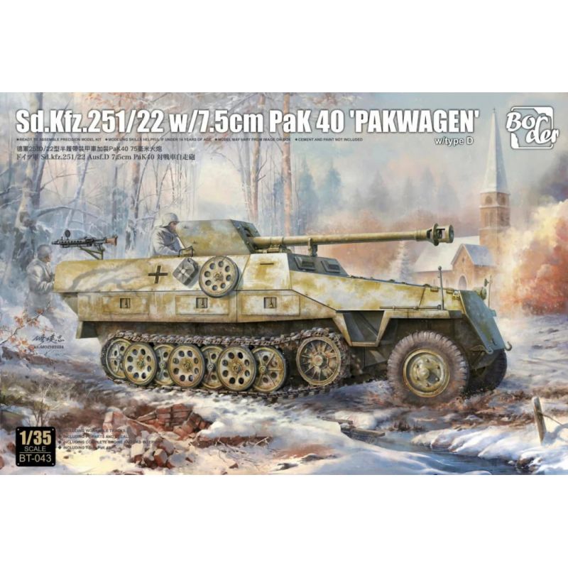 BORDER MODEL BT-043 Sd.Kfz.251/22 with 7,5 cm PaK 40 "Pakwagen ...